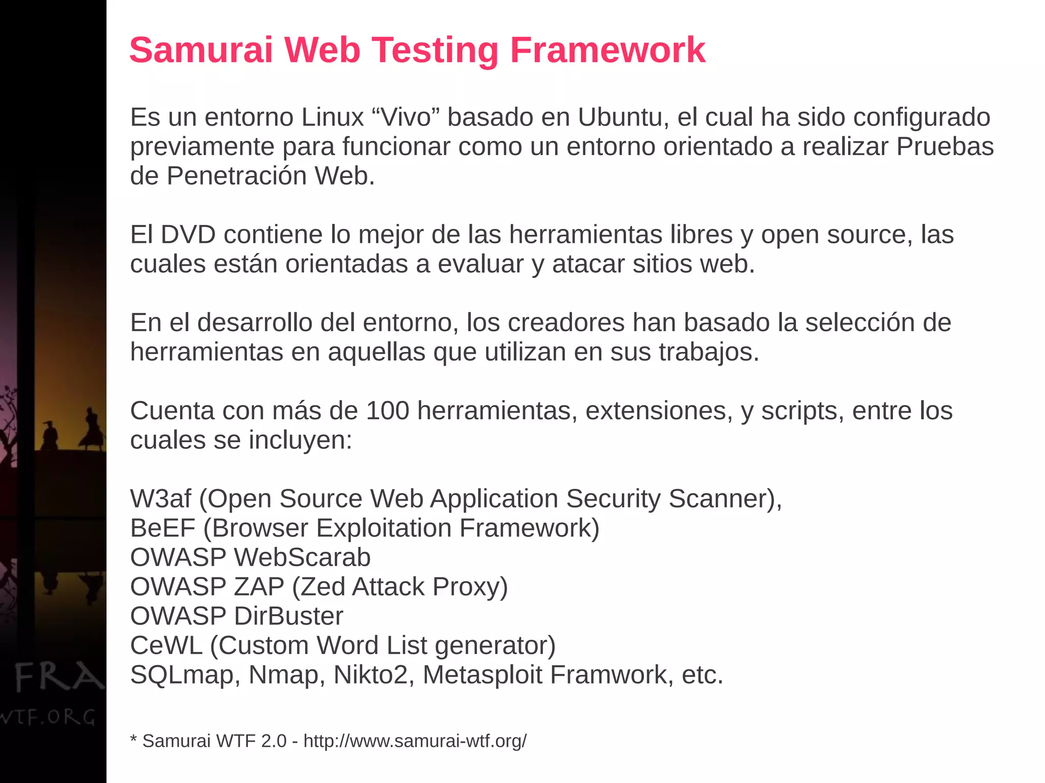 Samurai Web Testing Framework 2 0 Ppt