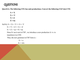 CNF & Leftmost Derivation - Theory of Computation | PPTX
