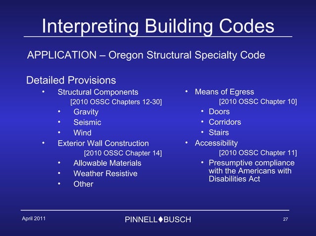 Oregon Building Code Interpretation 2011 | PPT