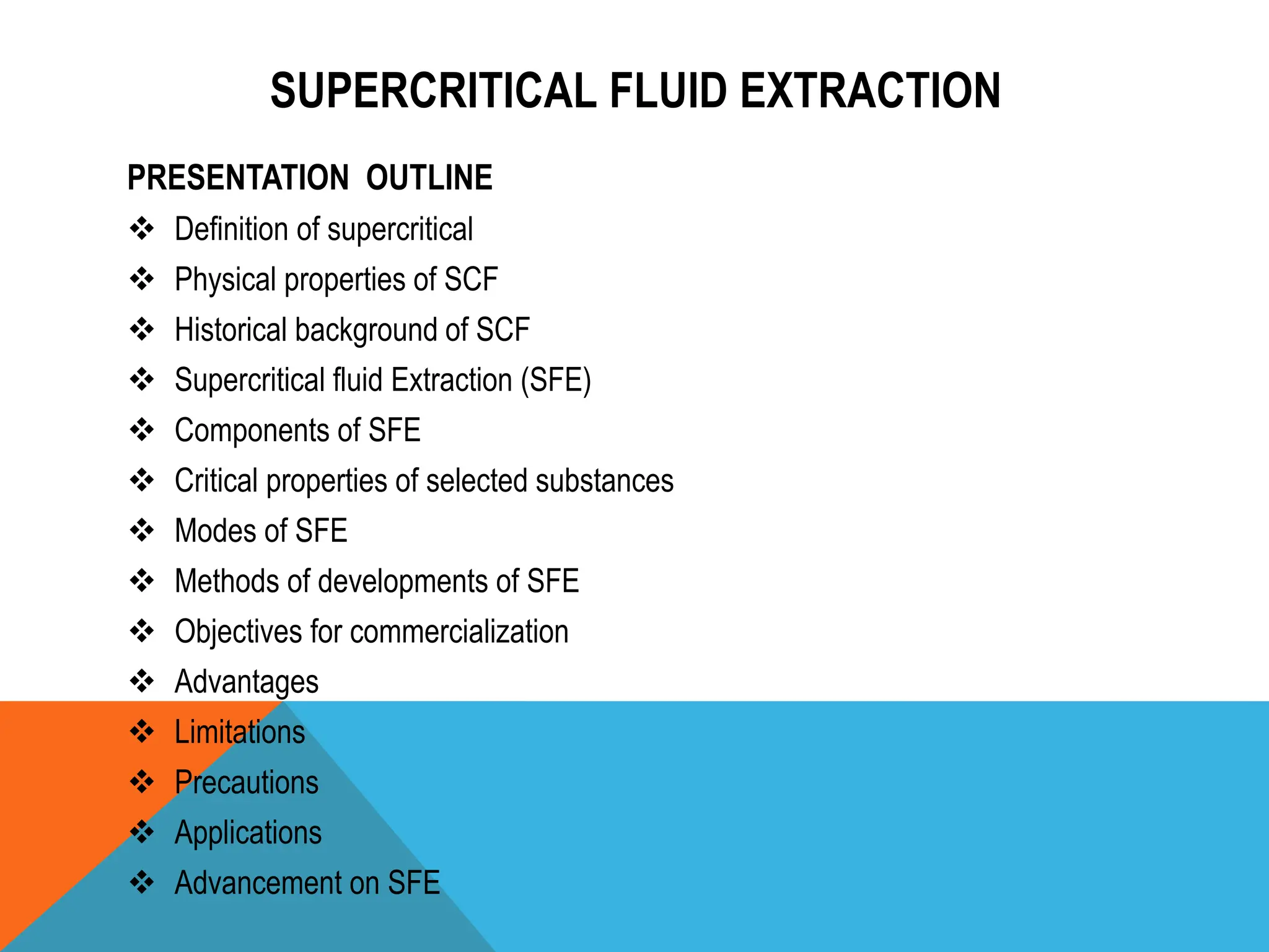 Supercritical fluid extraction of food components in food industries such as flavour from spices ...