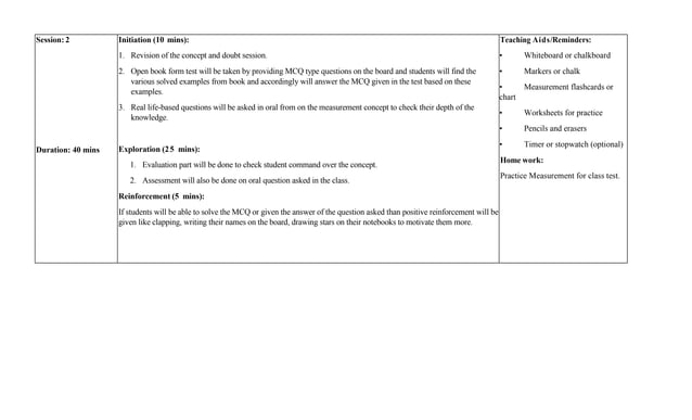 Maths Measurement_Lesson_plan_class_3.docx | Educational Assessment ...