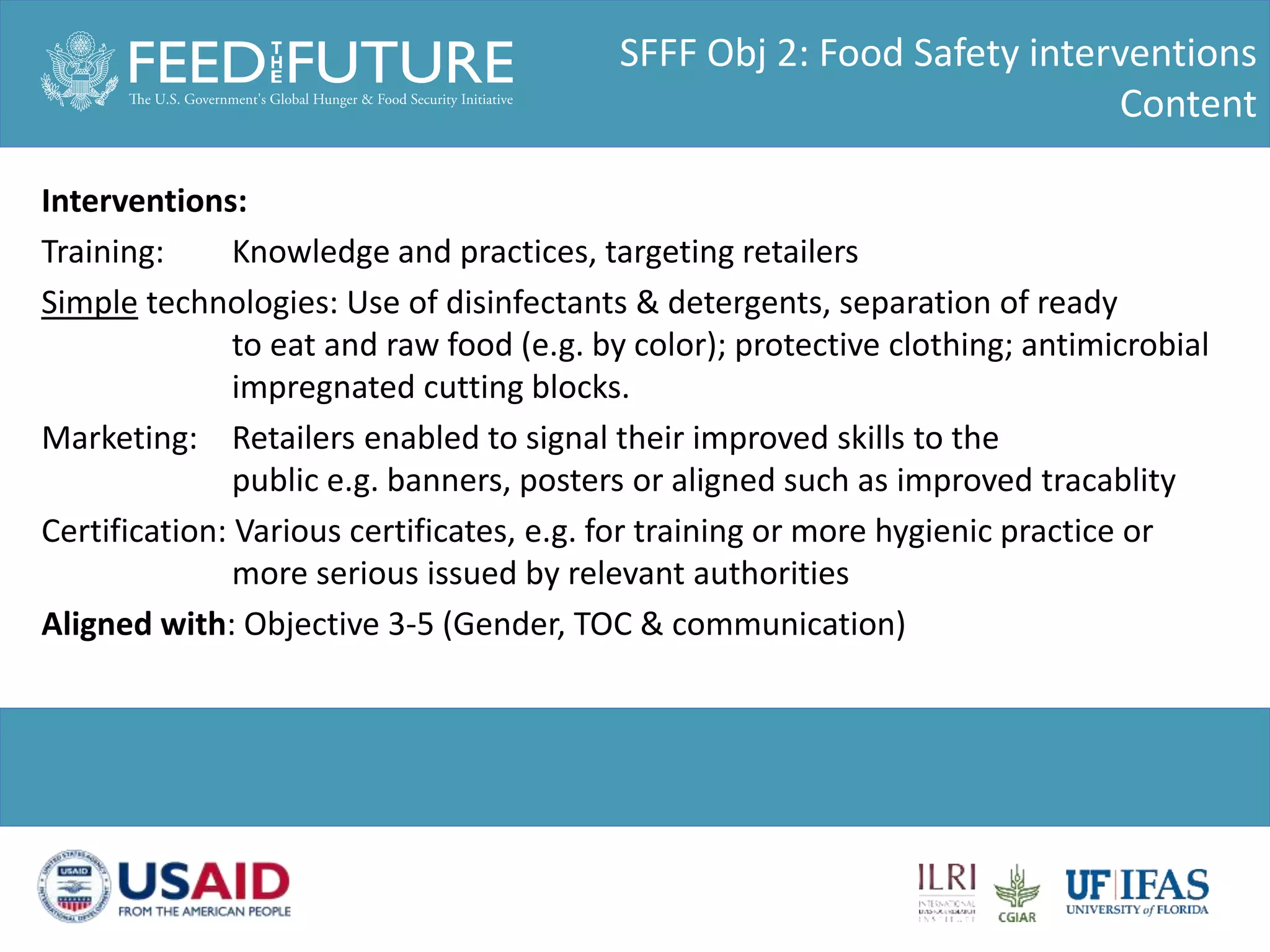Food safety intervention session | PPTX