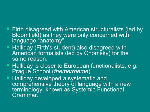 Systemic Functional Grammar | PPT