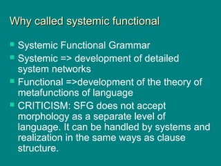 Systemic Functional Grammar | PPT
