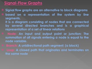 signal flow graph is a graphical representation of a set of linear ...