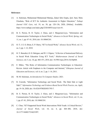 RELEVANCE OF COMPUTER APPRECIATION/ICT TO THE CURRICULUM OF CERTIFICATE ...