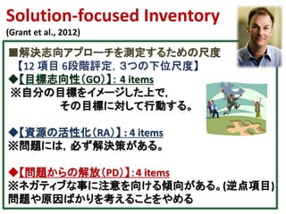 解決志向尺度日本語版 ストレスコーピングとの関係性 Development and validation of the Solution ...