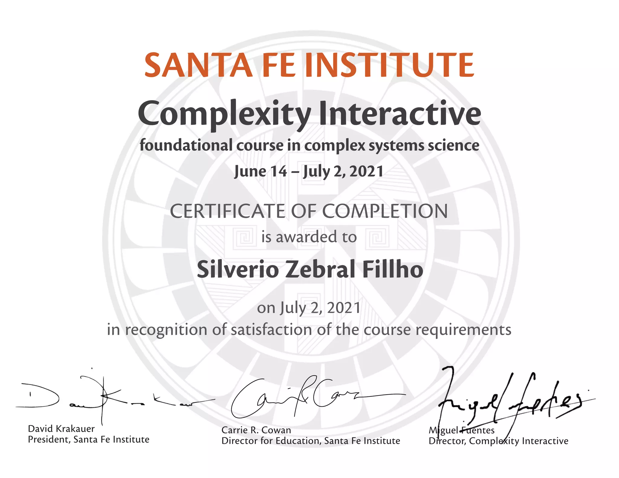 SFI_CI_2021_Certificate_SZF | PPT