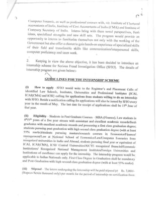 The Serious Fraud Investigation Office Internship Program | PDF