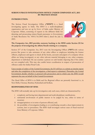 Sfio under companies act, 2013 final | PDF