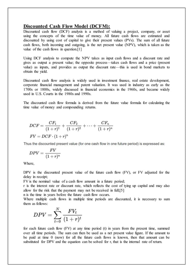 Calculation of DCF Model of Bata Comapany | PDF