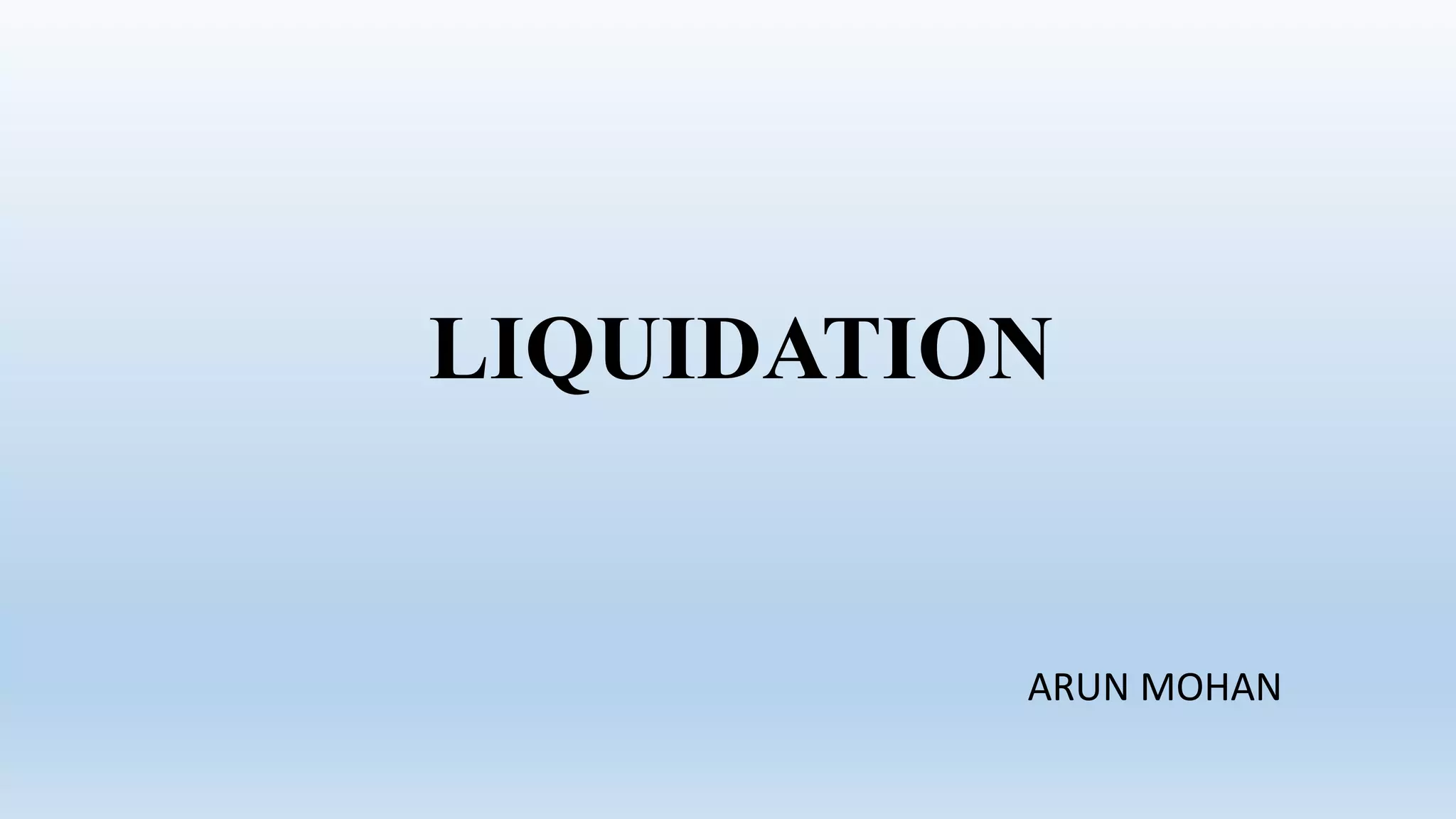 liqudation of companies | PPT