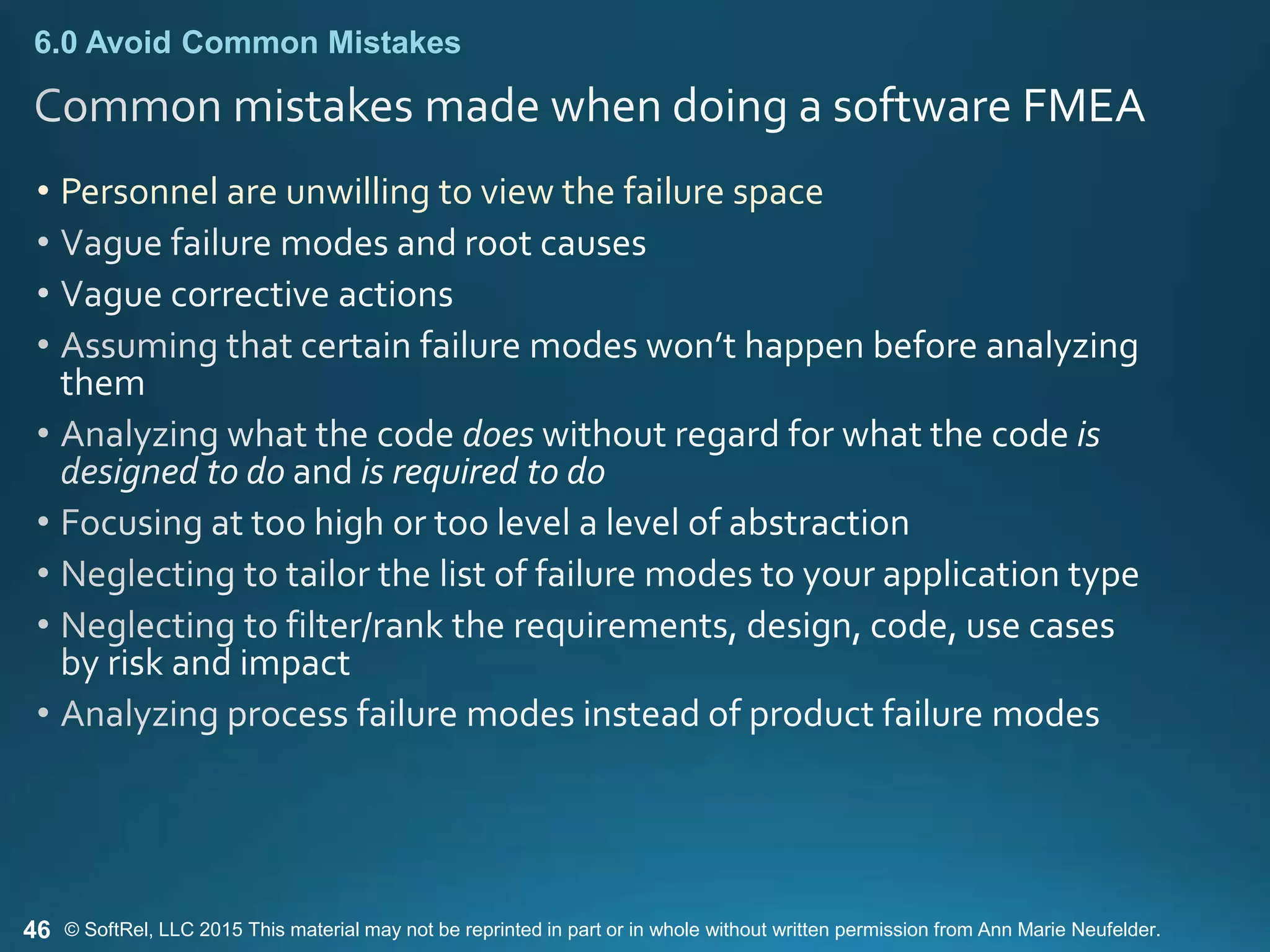 An Introduction to Software Failure Modes Effects Analysis (SFMEA) | PPTX