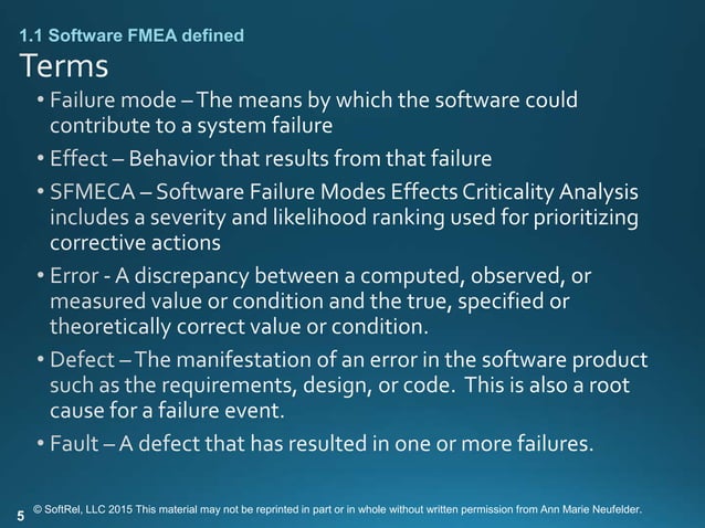 An Introduction to Software Failure Modes Effects Analysis (SFMEA) | PPTX