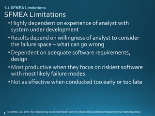 An Introduction to Software Failure Modes Effects Analysis (SFMEA) | PPTX