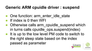 SFO15-502: Using generic cpuidle framework for ARM/ARM64 in your driver | PDF | Operating ...
