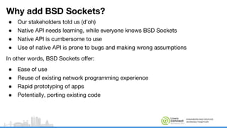 BSD Sockets API in Zephyr RTOS - SFO17-108 | PPT