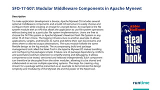Modular middleware components in Apache Mynewt OS - SFO17-507 | PDF