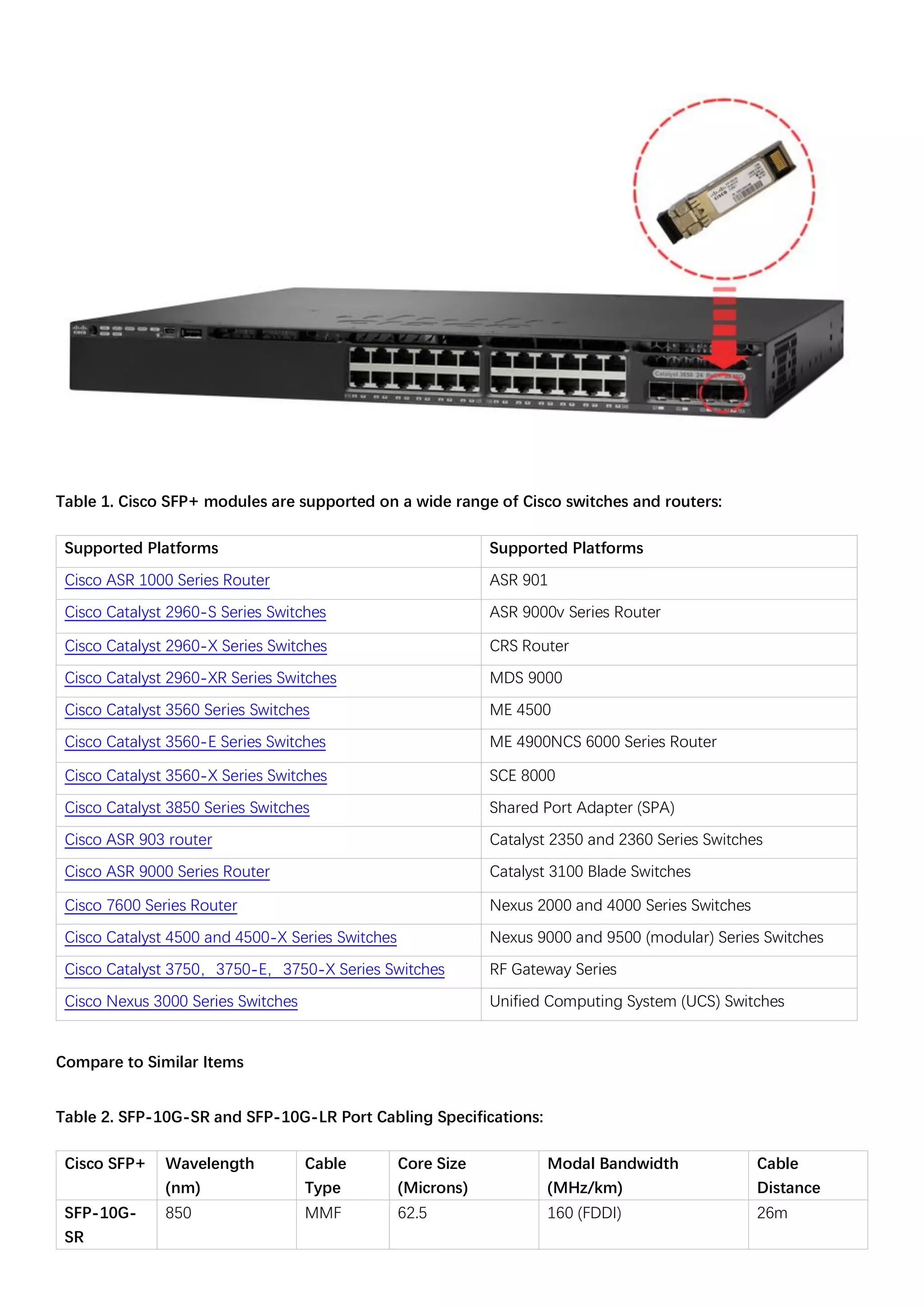 SFP-10G-SR Datasheet | PDF