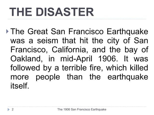 1906 San Francisco Earthquake | PPT | Geology | Science