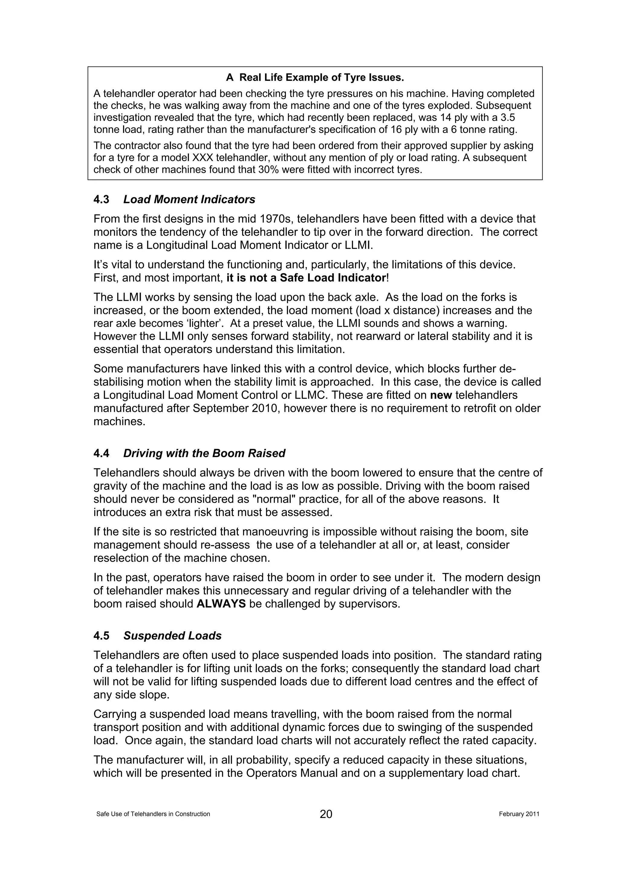 The Safe use of Telehandlers In Construction 110210 A | PDF