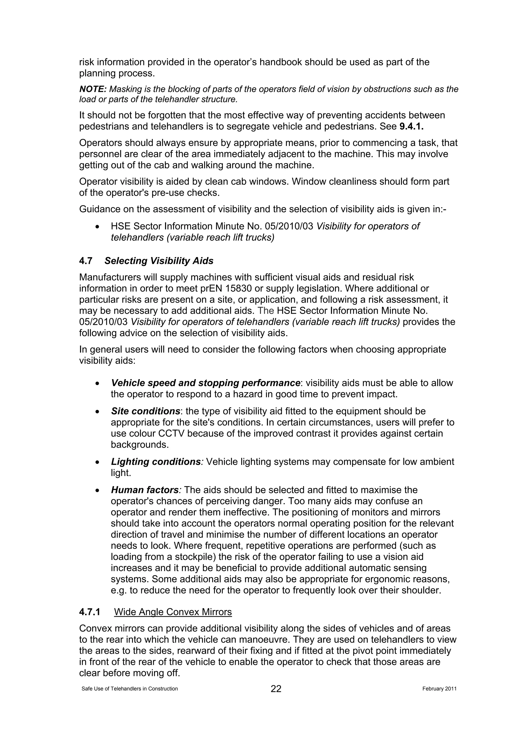 The Safe use of Telehandlers In Construction 110210 A | PDF