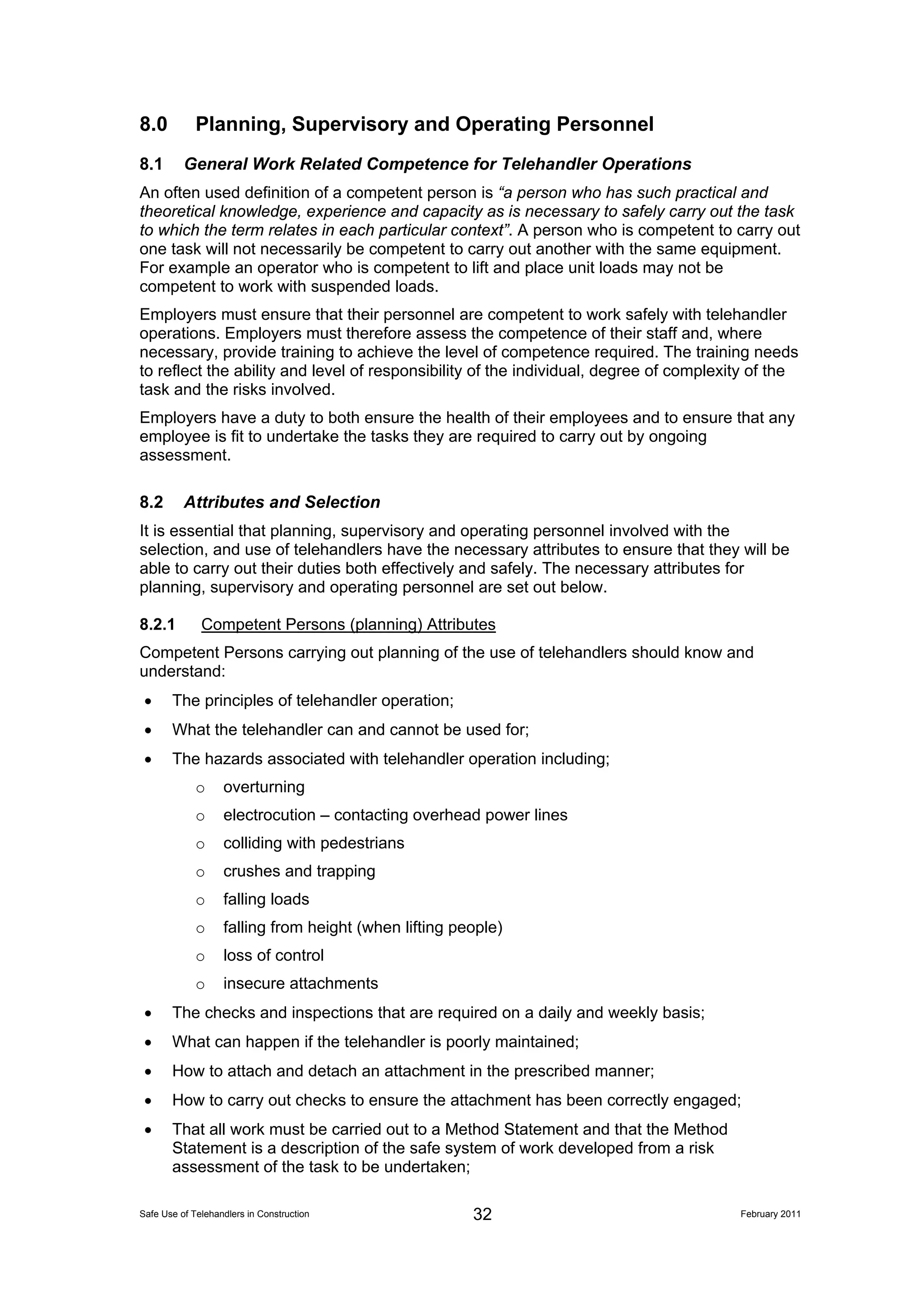 The Safe use of Telehandlers In Construction 110210 A | PDF