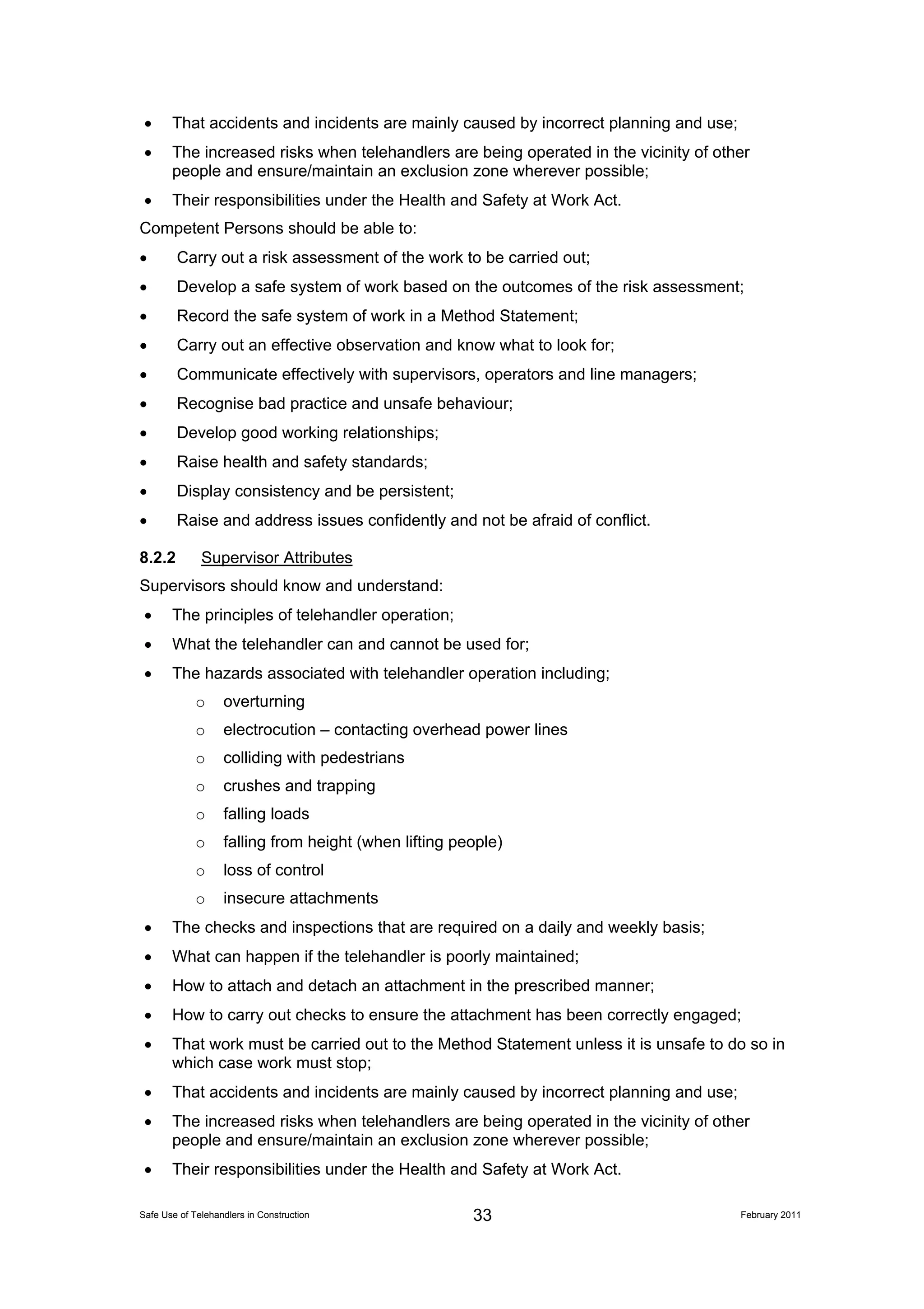 The Safe use of Telehandlers In Construction 110210 A | PDF
