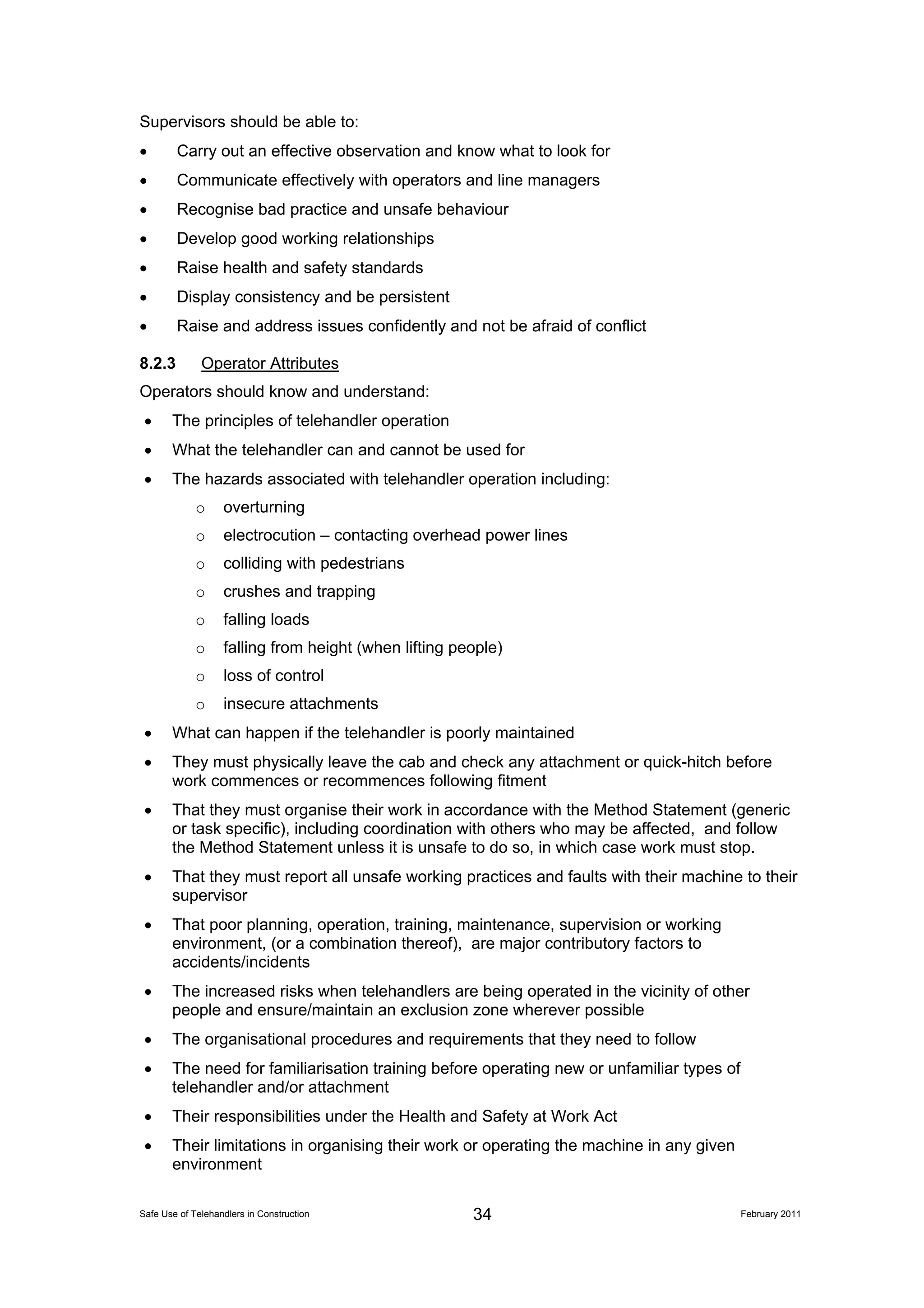 The Safe use of Telehandlers In Construction 110210 A | PDF