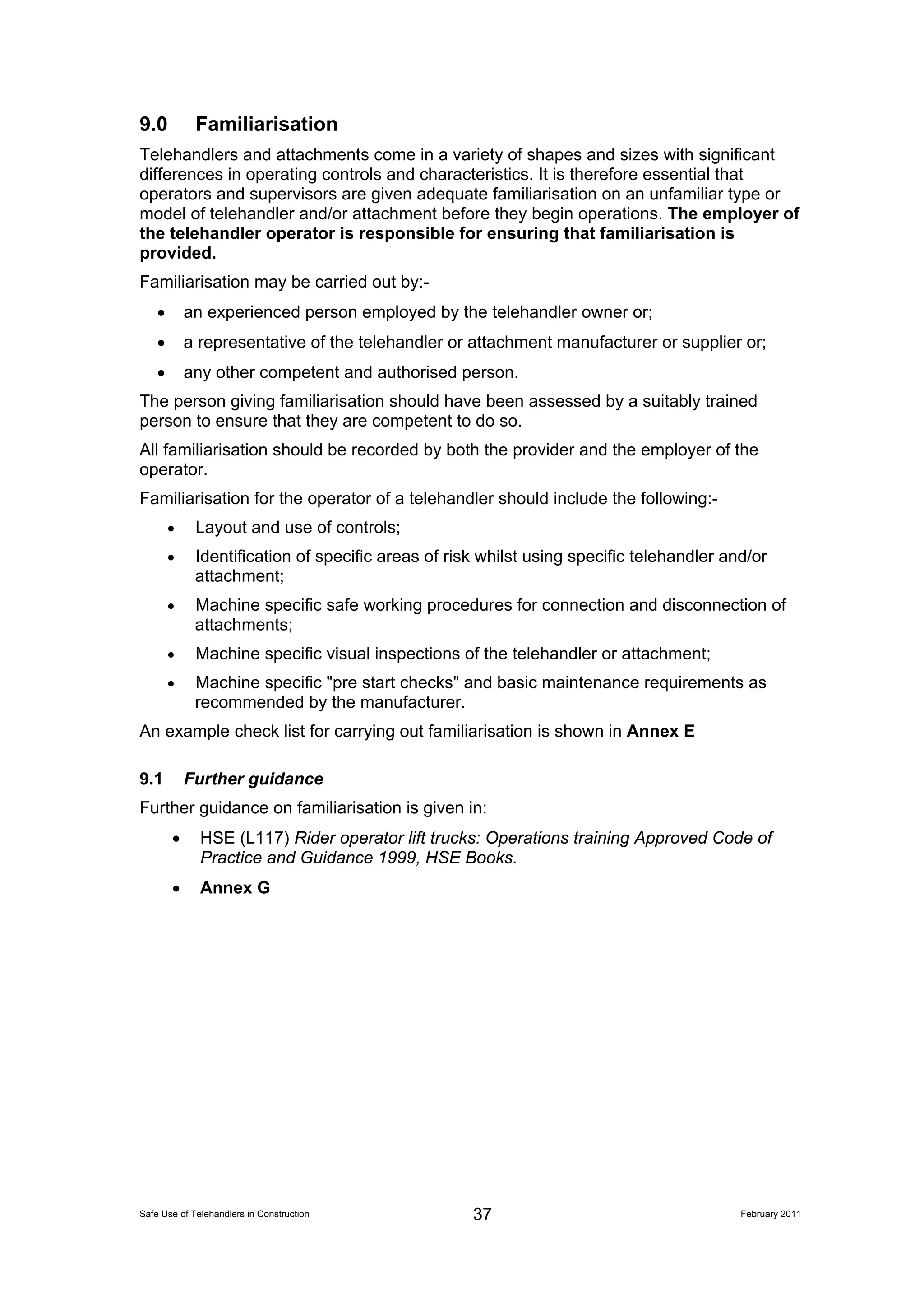 The Safe use of Telehandlers In Construction 110210 A | PDF