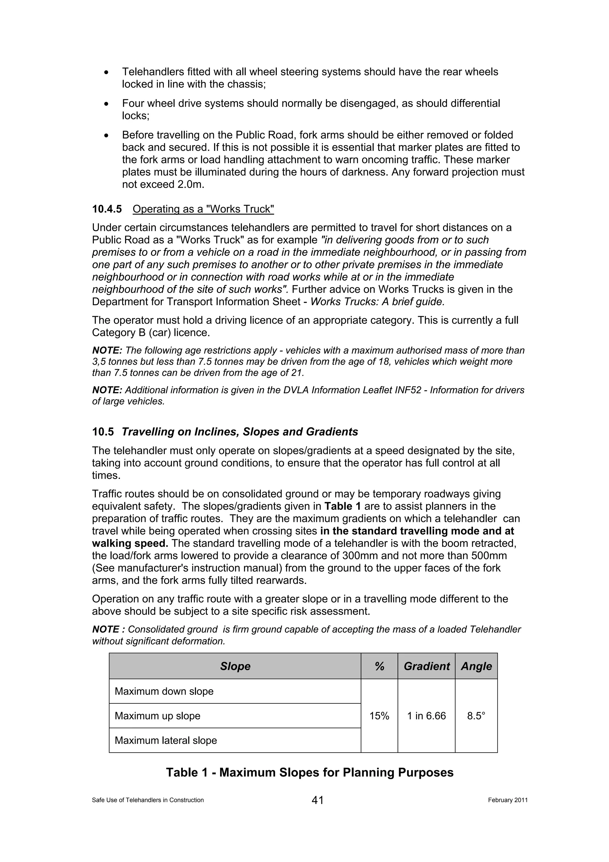 The Safe use of Telehandlers In Construction 110210 A | PDF