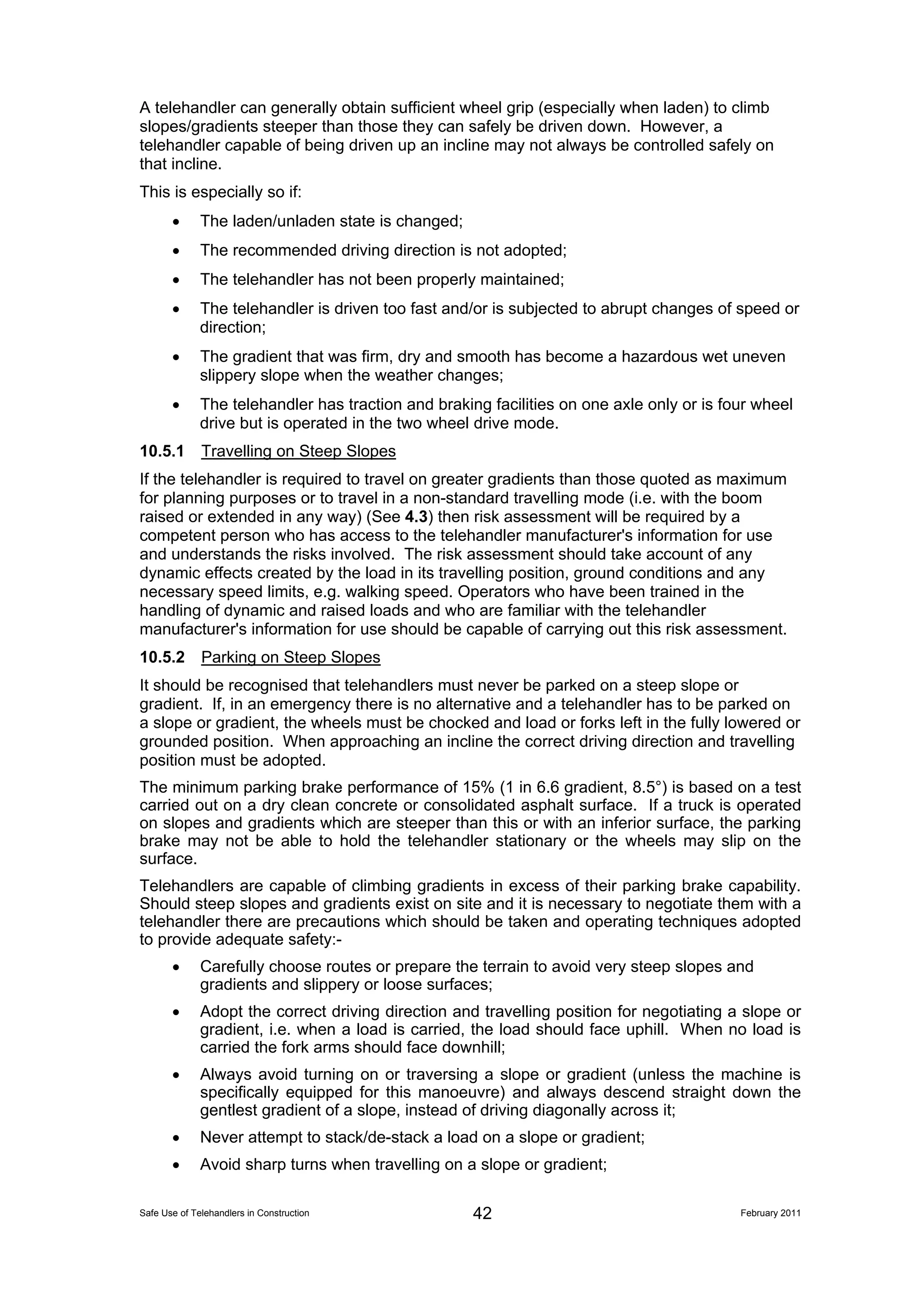 The Safe use of Telehandlers In Construction 110210 A | PDF