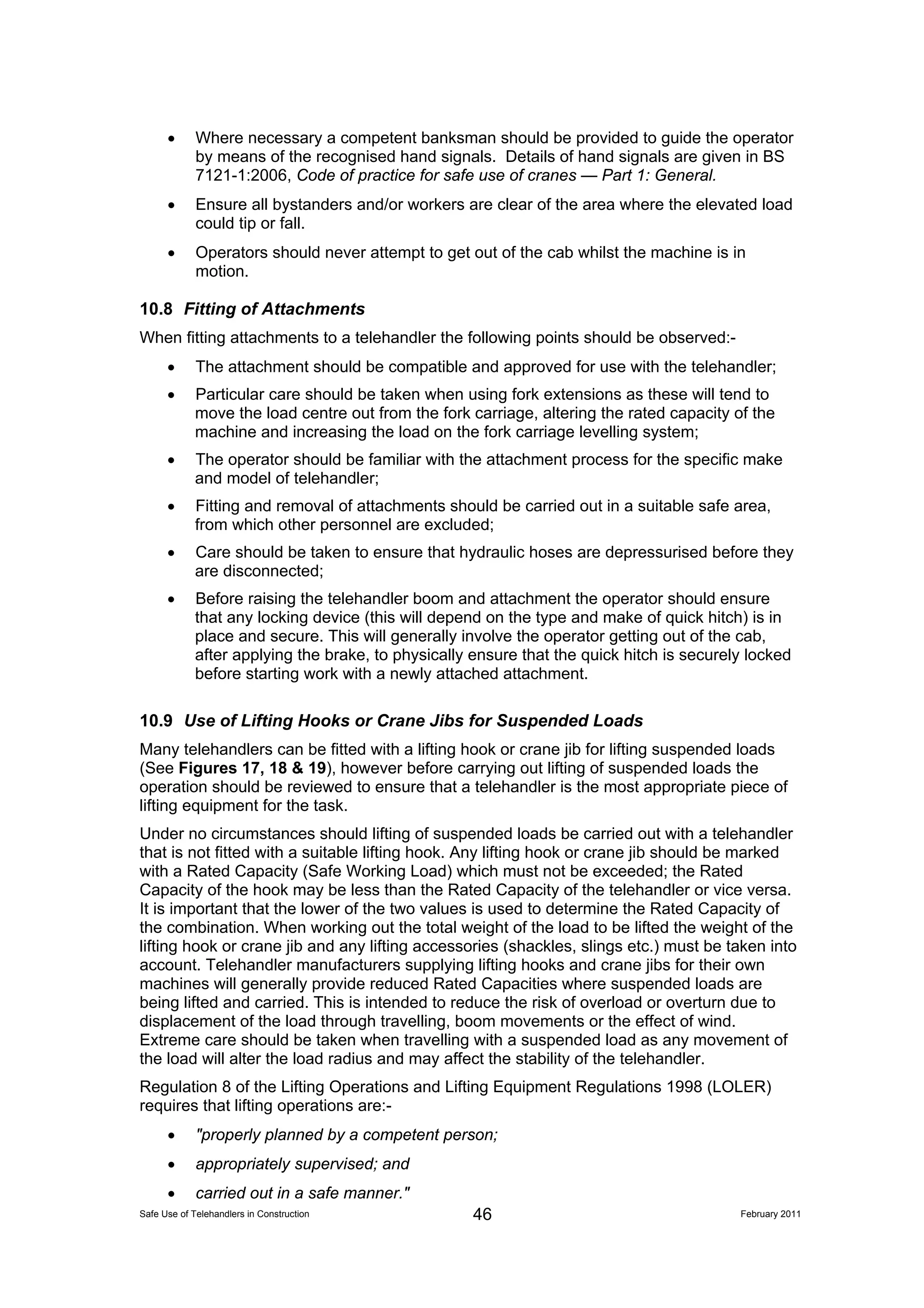 The Safe use of Telehandlers In Construction 110210 A | PDF