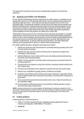 The Safe use of Telehandlers In Construction 110210 A | PDF