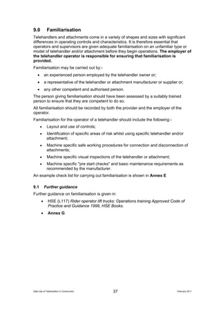 The Safe use of Telehandlers In Construction 110210 A | PDF
