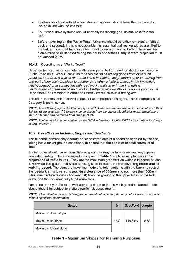 The Safe use of Telehandlers In Construction 110210 A | PDF