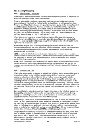 The Safe use of Telehandlers In Construction 110210 A | PDF