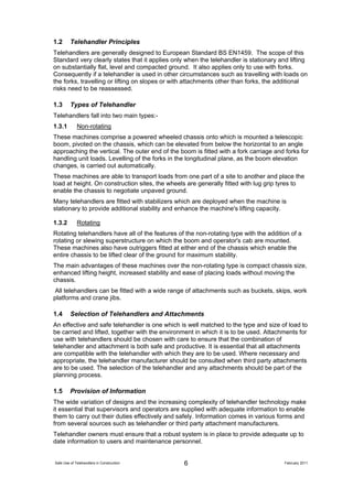 Sfpsg the safe use of telehandlers in construction 110210 a | PDF