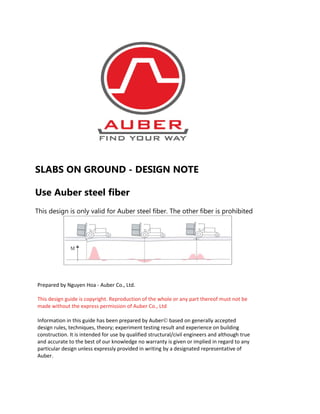 Auber_Steel fiber reinforcement concrete_Slab on ground-Design Note | PDF