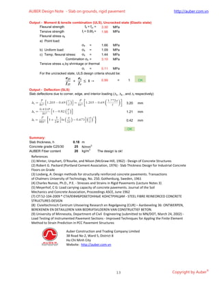 Auber_Steel fiber reinforcement concrete_Slab on ground-Design Note | PDF