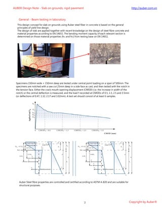 Auber_Steel fiber reinforcement concrete_Slab on ground-Design Note | PDF