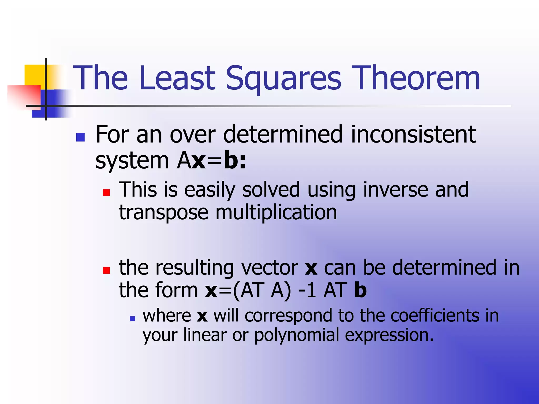 linear Algebra least squares | PPT
