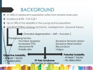 Patellofemoral pain and potential patellar instability | PPT