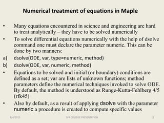 Mathematical Modeling With Maple | PPTX