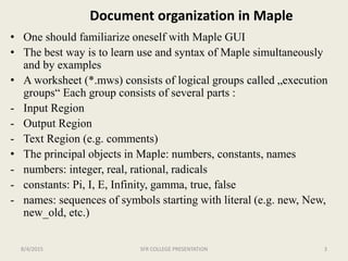 Mathematical Modeling With Maple | PPTX
