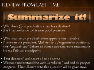 Sovereignty, Free Will, and Salvation - God's Sovereignty over ...