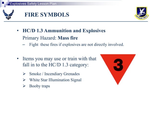 SFS CATMS Explosives Safety Lesson Plan | PPTX