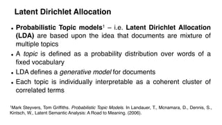 SFScon18 - Gabriele Sottocornola - Probabilistic Topic Models with MALLET | PDF
