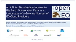 SFScon19 - Alexander Jacob - openEO | PPT