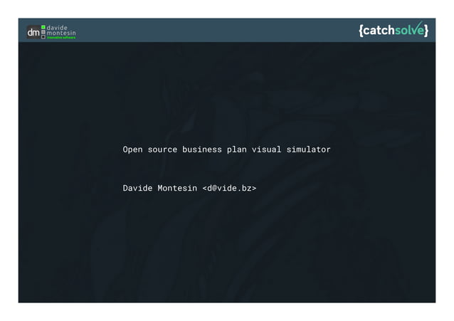 SFScon 2020 - Davide Montesin - Open source business plan visual ...